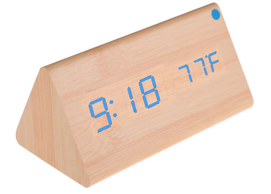 New wooden LED Alarm Clock,despertador Temperature Sounds Control LED display,electronic desktop Digital table clock