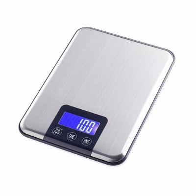 10kg 1g Digital Scale Electronic Kitchen Food Jewelry Balance Stainless Steel Platform Touch Bottom LCD Back light