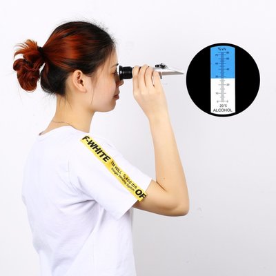 2017 hand held 0-80% Alcohol refractometer ATC spirits tester (single scales) Adjustable manual focusing Aluminum