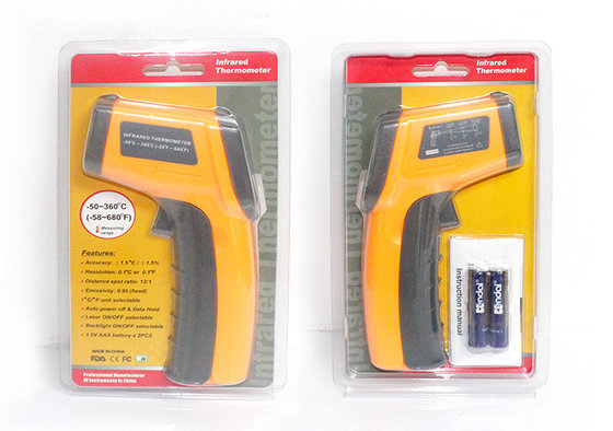 Non contact Digital Laser infrared thermometer -50~360C (-58~680F) Themperature Pyrometer IR Laser Point Gun