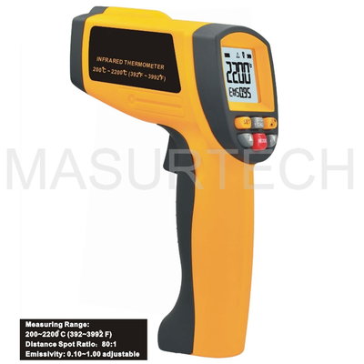 NEW  Non-Contact LCD display IR Infrared Digital Temperature Gun Thermometer 200~2200C 80:1 RS232 interface Software