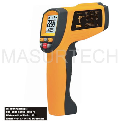 NEW  Non-Contact LCD display IR Infrared Digital Temperature Gun Thermometer 200~2200C 80:1 RS232 interface Software