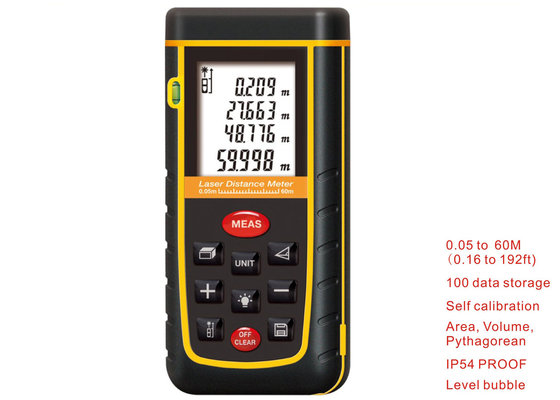 10 key 60M Laser Distance Meter Rangefinder Range Finder Electronic Ruler Digital Tape Measure Area volume Tool Bubble