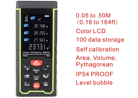 50m 164ft with Color LCD and Tilt angle Digital rechargeable Laser Rangefinder laser distance meter measure tools