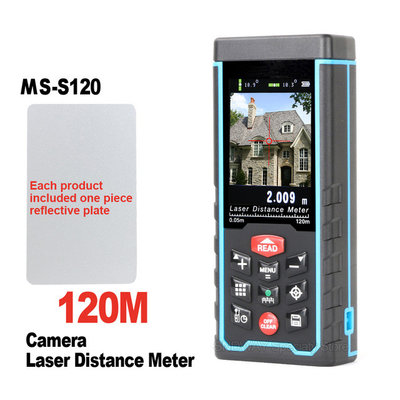 120m Laser distance meter Range finder outdoor W-camera rechargeable battery Color LCD laser tape measure Area/volume