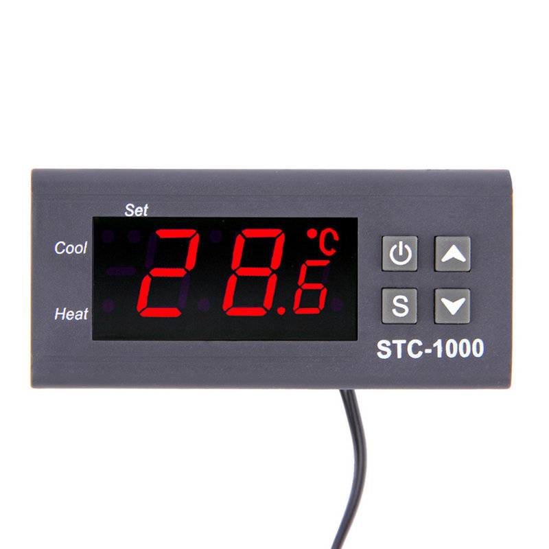 Two Relay Output LCD Digital Temperature Controller with Sensor 110~220VAC 10A Thermostat