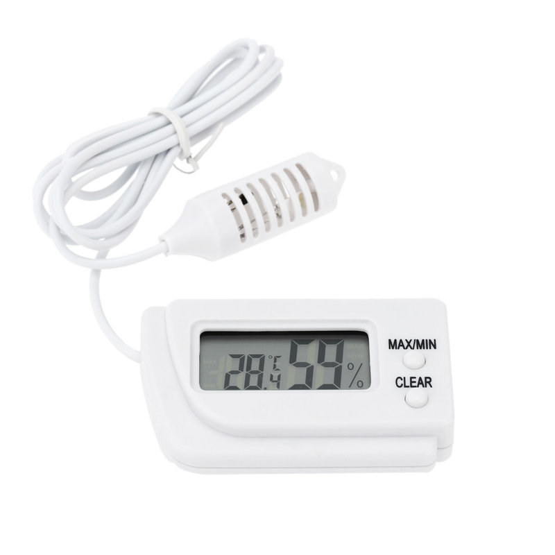 White Mini Digital Temperature and Humidity Meter Incubator Pet Tortoise Hatching Eggs