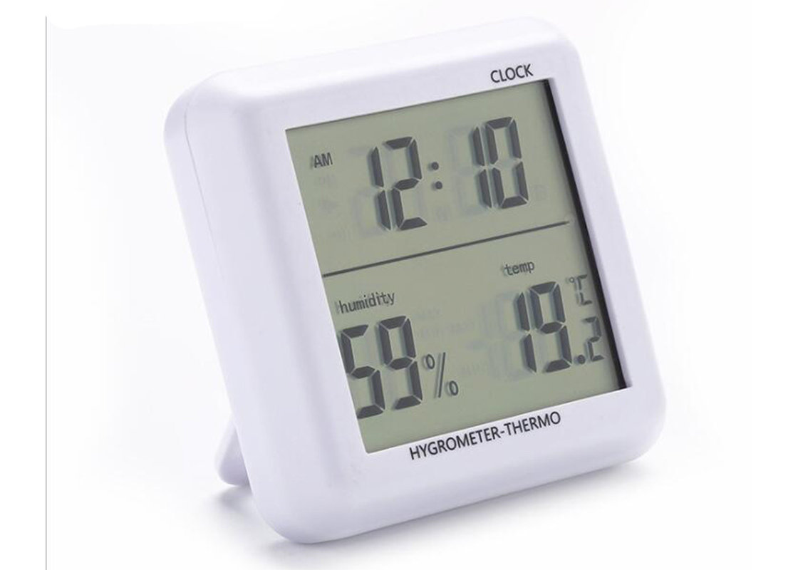 Home Weather Station Indoor Digital C/F Thermometer Hygrometer Clock LCD Temperature Humidity Meter Monitor