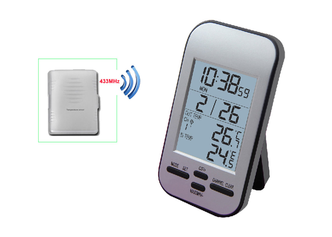 Wireless Weather Station In/Outdoor MAX and Min  Forecast Temperature Alarm and Snooze Thermometer MS0220