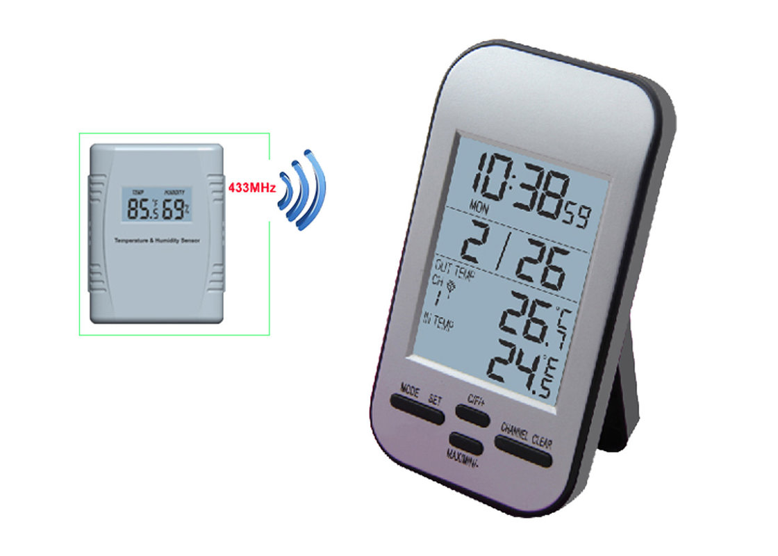 High Quality Wholesale Wireless Digital LCD display indoor outdoor MAX MIN Thermometer Transmitter+Receiver MS0220D