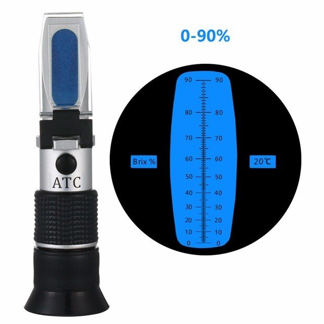 Handheld Wide-range 0-90% Brix Refractometer Honey Sugar Content Specific Measurement Tool use of Sugar Food Fruit Bever