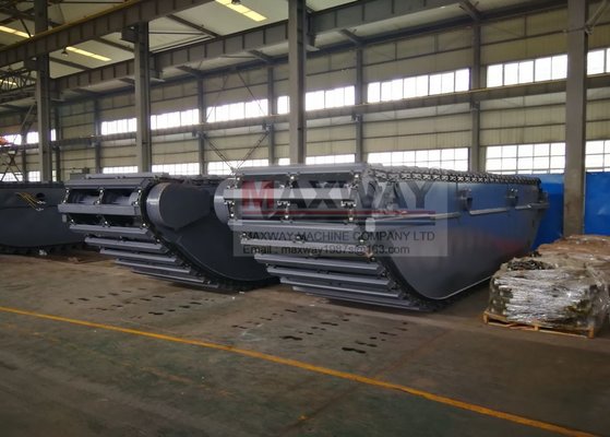 Amphibious Pontoon Undercarriage for 18--24 Ton Excavator , Model: MAX200PU