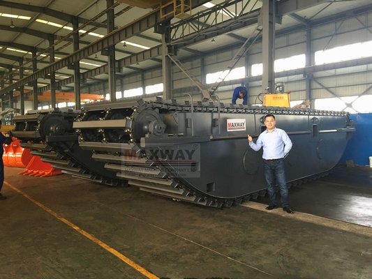 Hydraulic Extendable Amphibious Pontoon for 20--26 Ton Excavator , Model: MAX200PU-E