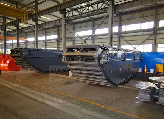 Hydraulic Extendable Amphibious Pontoon for 20--26 Ton Excavator , Model: MAX200PU-E