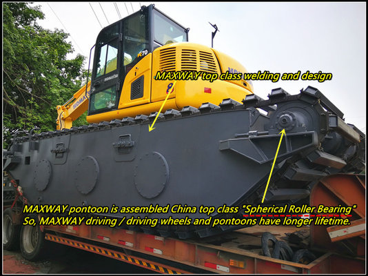 MAXWAY MACHINE COMPANY, Amphibious Pontoon Undercarriage for 7--8 Ton Class Excavator, Model:  MAX150PU-S