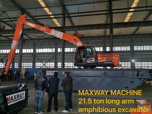 MAXWAY MAX215SD-LA Amphibious Excavator with Side Pontoon and Hydraulic Pile