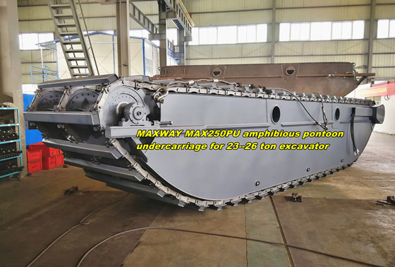 Heavy Duty Famous Amphibious Pontoon for Excavator , Model: MAX250PU