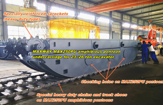 MAXWAY Amphibious Pontoon Undercarriage, heavy duty type , Model: MAX250PU