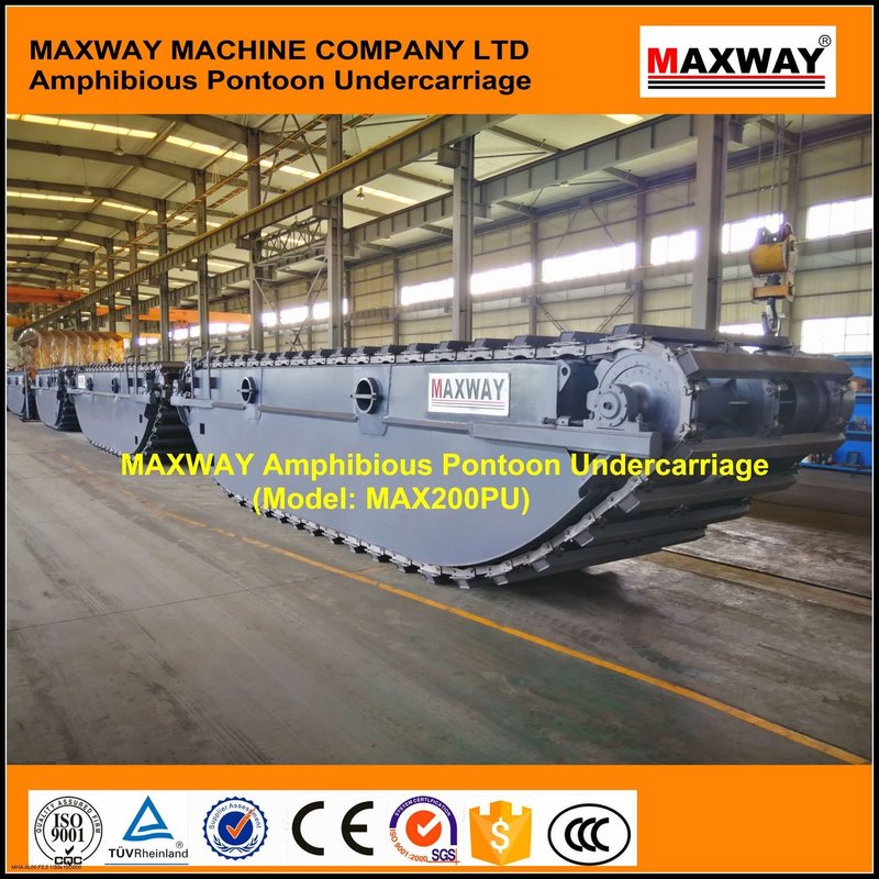 Amphibious Pontoon Undercarriage for PC200 PC210 PC220 Amphibious Excavator , Model: MAX200PU