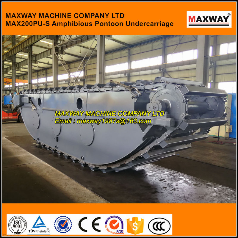 MAXWAY Amphibious Desilting Excavator Pontoon Undercarriage for Sale , Model: MAX200PU-S