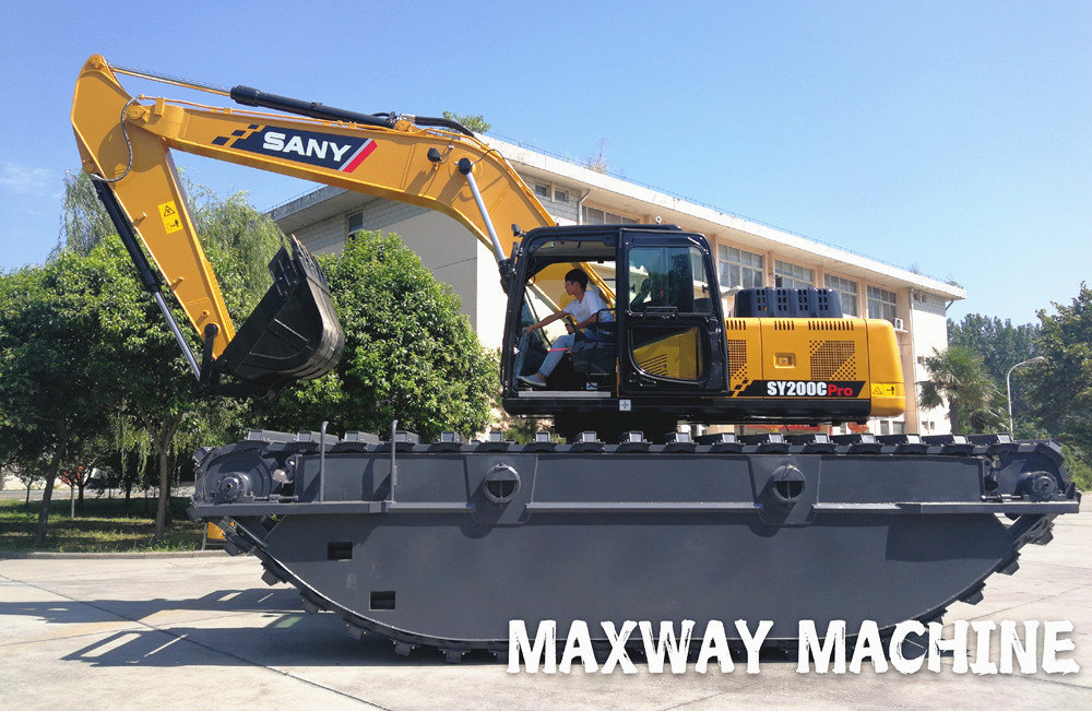 MAXWAY Amphibious Pontoon Undercarriage for SANY 200, SANY 210, SAN 215,  Model: MAX200PU-S
