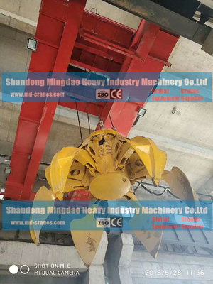 Hydraulic Overhead  Bridge Grab Bucket Crane for Waste Incineration Plants Using supplier