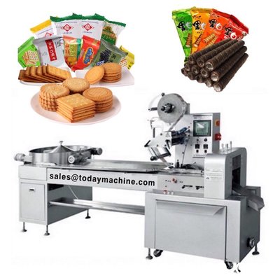 Flow Wrapper  Model: FW-140/240/280/320/350/380/450/600  biscuits, rice Krispies treats, snow cakes, breads, instant noo