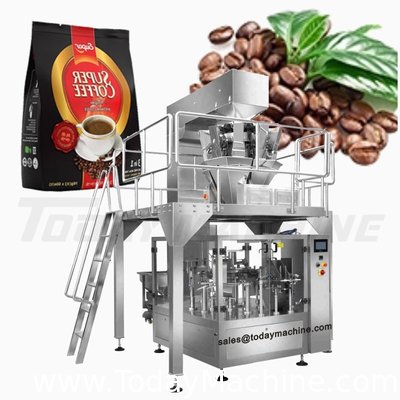 Full Automatic Rotary Type Granule Nuts Toy Rice Sugar Salt Cotton Candy Premade Pouch Packaging Machine
