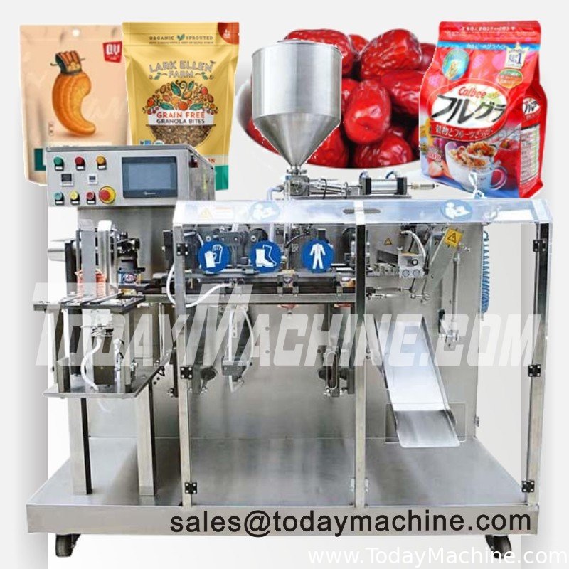 Automatic Snack Food Potato Chips Dry Fruit Powder Liquid Pre-Made Zipper Pouch Packing Machine