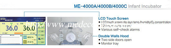 Medical Oxygen Incubator For Babies LCD Touch Screen