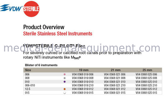 Stainless Steel Dental Endodontic Files For Severely Curved Or Calcified