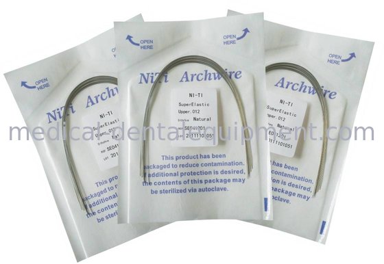 Rectangular Elastic Orthodontic Brackets , Nickel Titanium Orthodontic Arch Wire