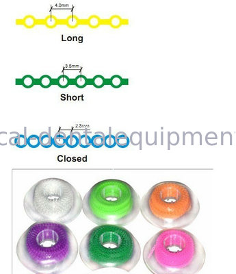 Color Orthodontic Elastic Chain Plastic Closed Short / Long
