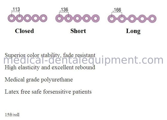 Color Orthodontic Elastic Chain Plastic Closed Short / Long