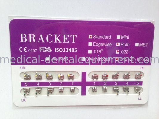 Transparent Metal Orthodontic Brackets Roth For Glued Each Tooth
