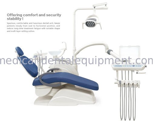 Leather Dental Chair Unit With Synchronized Movement  Operating Light
