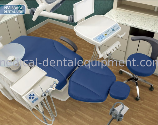 Leather Dental Chair Unit With Synchronized Movement  Operating Light