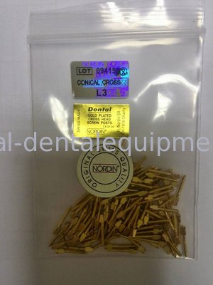 50PCS Package Golden Dental Screw Post  plated with thick layer 24K gold 240PCS Package Use For Teeth Implant