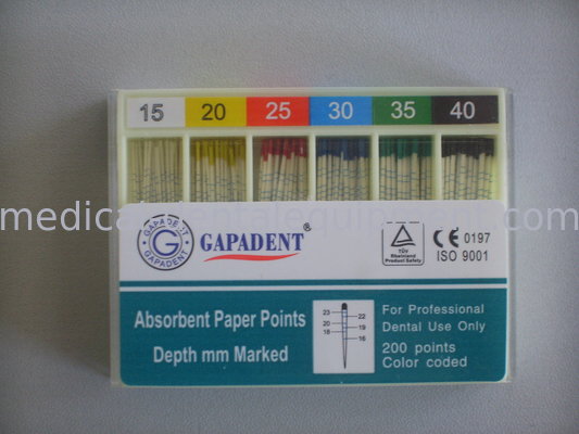 Dental Absorbent Paper Points/GAPADENT,ISO .02 Taper Depth mm Marked paper point / Dental Absorbent Paper Points