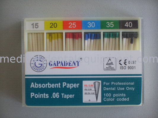 Dental Absorbent Paper Points/GAPADENT,ISO .02 Taper Depth mm Marked paper point / Dental Absorbent Paper Points