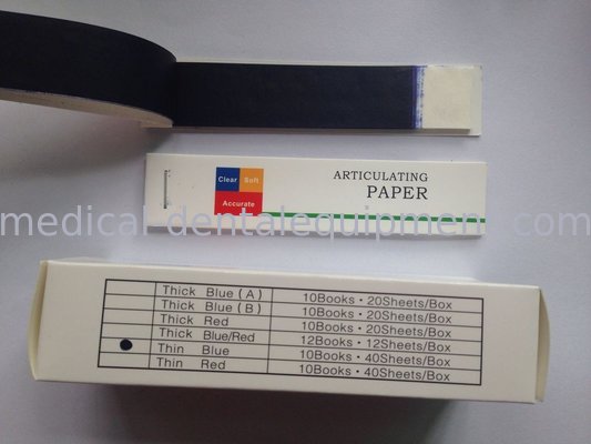 Dental articulating paper straight or horse shoe shape thick or thin blue or red
