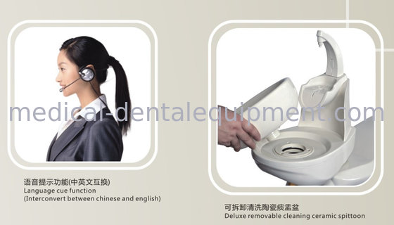 Down Mounted Dental Chair Unit Ceramic Spittoon Removable Headrest For Adult NV-208D
