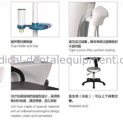 Dental Treatment Dental Chair Unit With Turnable Glass Cuspidor NV-D368