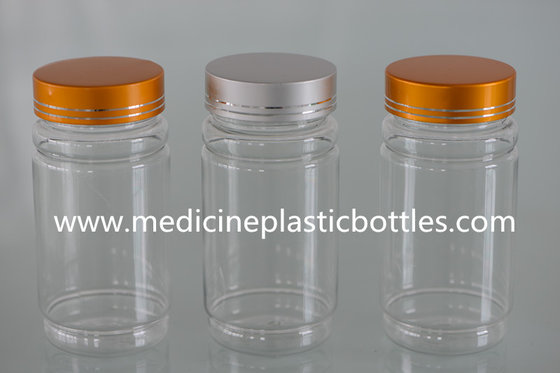 Bouteilles de pilule en plastique légères de catégorie comestible de sécurité 200ml avec le chapeau en métal