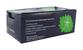Sulfadoxine Pyrimethamine Tablets 500+25mg  50x3/BOX, Anti-malaria drugs with BP/USP/CP