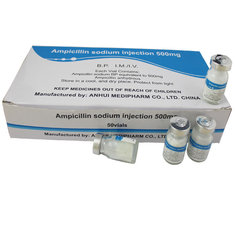 Ampicillin Sodium for Injection 1g/10ml, 50vials/Box BP/USP/CP Standard GMP Medicine