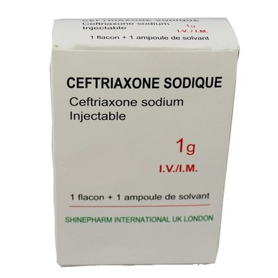Ceftriaxone Sodium For Injection 1g/12ml+10ml water, 1pc+1pc/box, GMP medicine BP/USP/CP