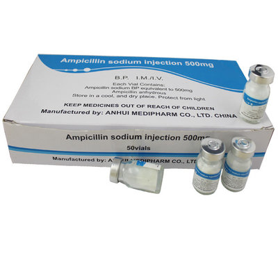 Ampicillin Sodium for Injection 1g/10ml, 50vials/Box BP/USP/CP Standard GMP Medicine