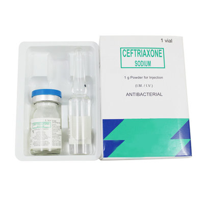 Ceftriaxone Sodium For Injection 1g/10ml+10ml water, 1pc+1pc/box, GMP medicine many different Packaging stype