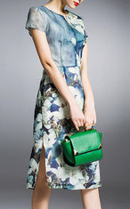 China The new fashion dress print dress evening dress for girl women supplier